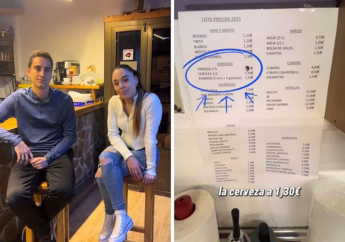 La lista de precios de la que presume el bar de un pueblo de Soria: un euro el café, 1,30 la ...